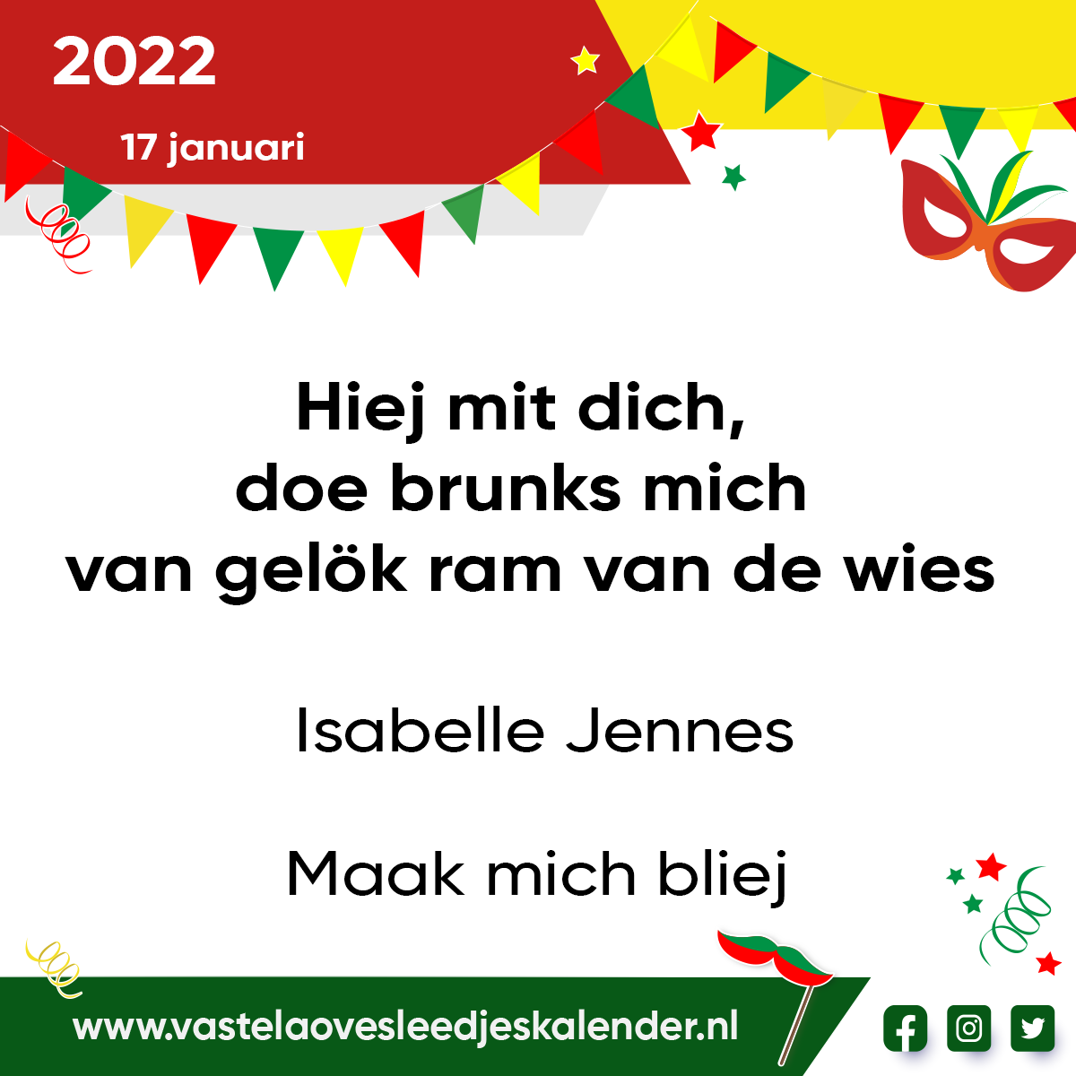 Hiej mit dich, doe brunks mich van gelök ram van de wies - Limburgse ...